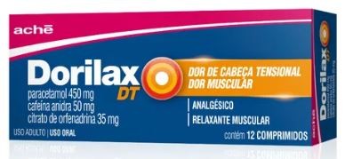 DORILAX DT 12CP - Citrato de Orfenadrina + Paracetamol + Cafeína - ACHE ...