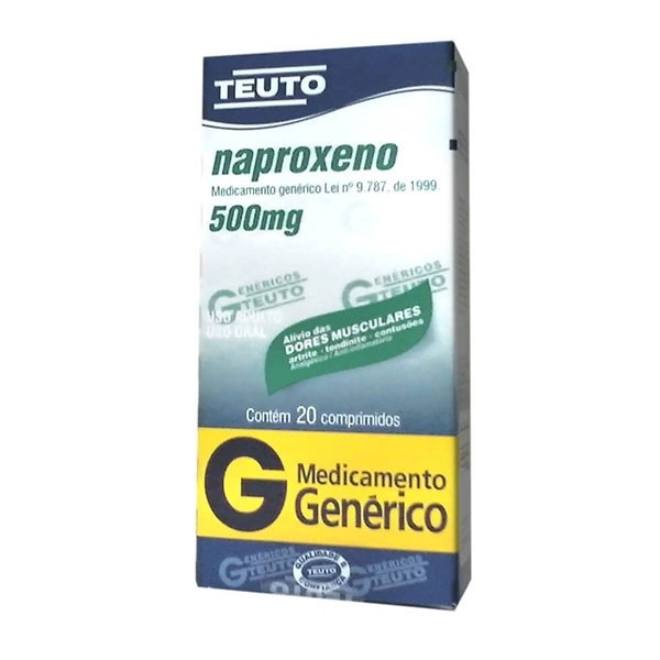 Naproxeno 500mg - Caixa c/ 20cp - Genérico - Teuto | Medicom