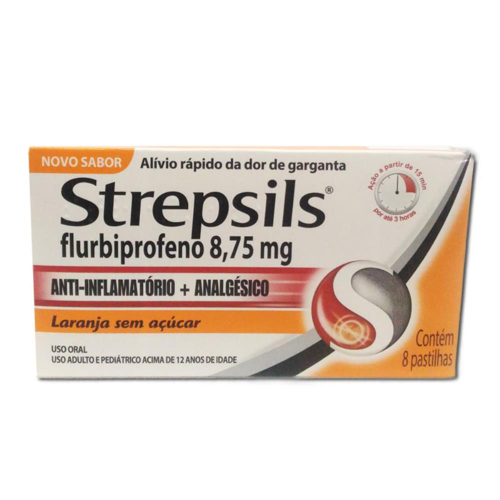 Strepsils 8 Pastilhas Laranja Sem Açucar Reckitt Benckiser | Medicom