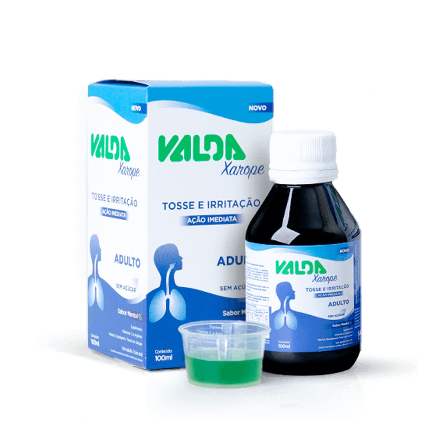 Valda Xarope Adulto caixa com 1 frasco com 100mL de xarope + copo ...
